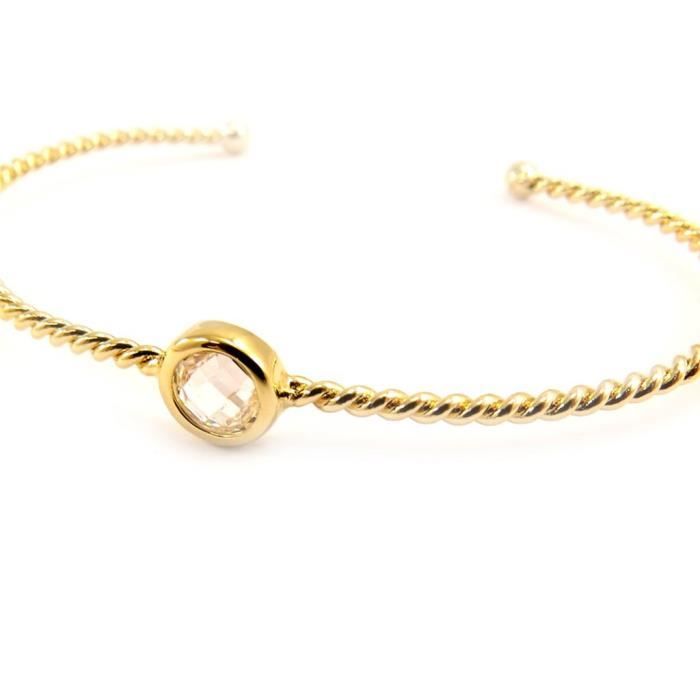 Bracelet Plaqué Or "Unique" blanc - Achat / Vente bracelet - gourmette ...