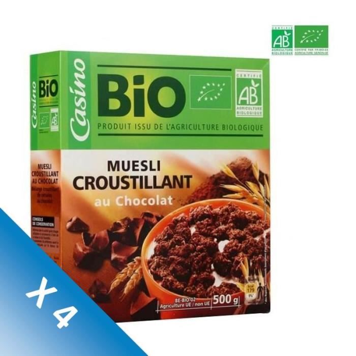 [LOT DE 4] BRUEGGEN MUHLENWERKE Muesli croustillant au chocolat BIO ...