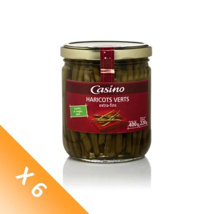 [LOT DE 6] Haricots Verts extra-fins - 220g - Cdiscount Au quotidien
