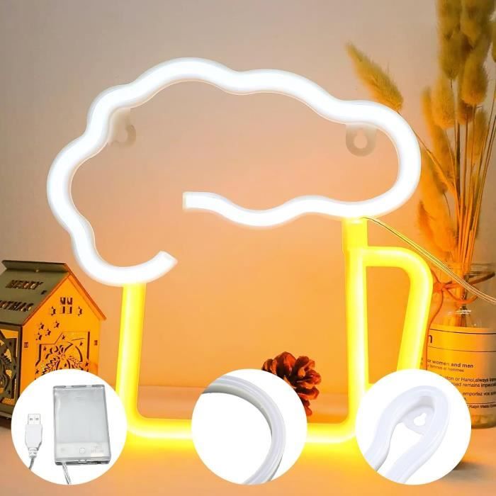 Panneau Néon À Led : Panneau Lumineux Led Néon Signe 3D Lumière Néon ...