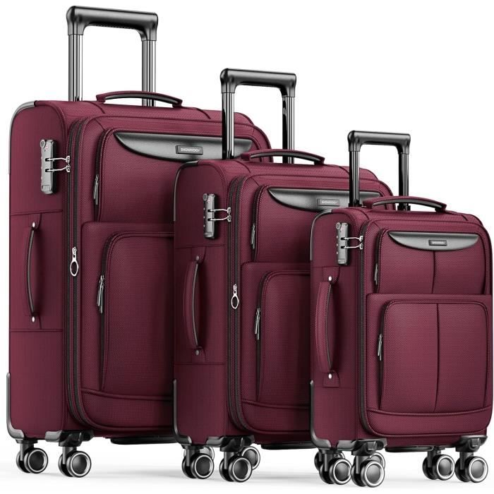Valise Lot De 3 Souple Extensible Légère Durable Trolley Tissu Oxford ...