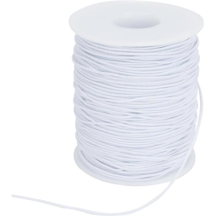Fils Elastique Pour Bracelet 100M*1Mm, Cordon Elastique Blanc Cordon D ...