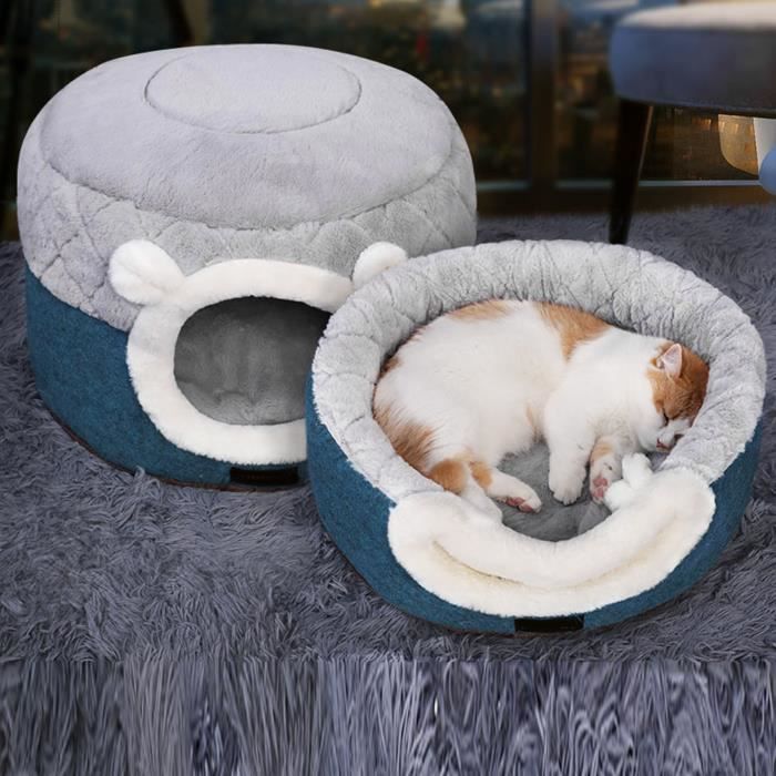 ESTINK Cave pour lit pour chat Lit pour animalerie hamac Niche chaude ...