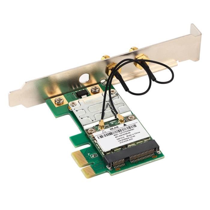 Carte réseau PCI-E DELL DW1510 - Wi-Fi double bande 2,4/5 GHz - 300 ...