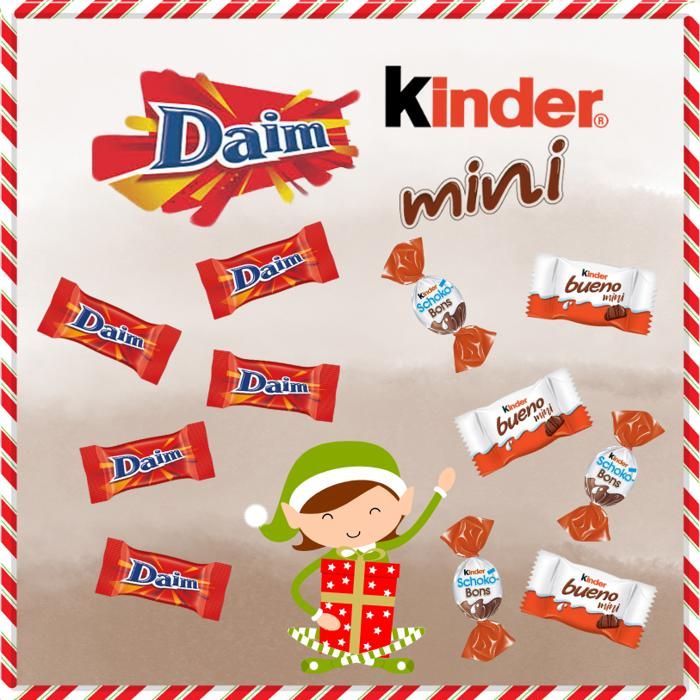 Coffret de Noël garni de 45 chocolats KINDER Schokobons, Mini-Bueno ...