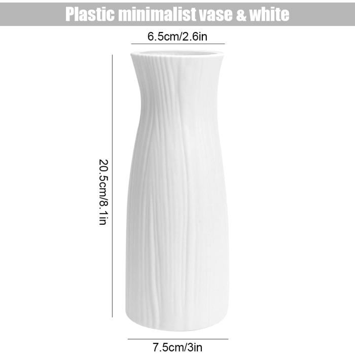 Vase plastique blanc incassable décoratif, petit format pour maison ...