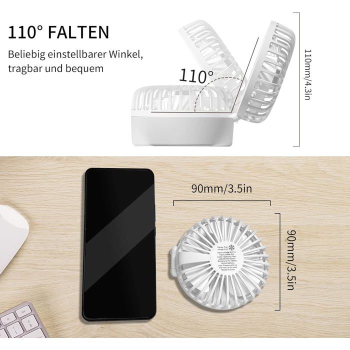 Mini Portable Fan with Cooling Mist USB Rechargeable 5 Speeds Small ...