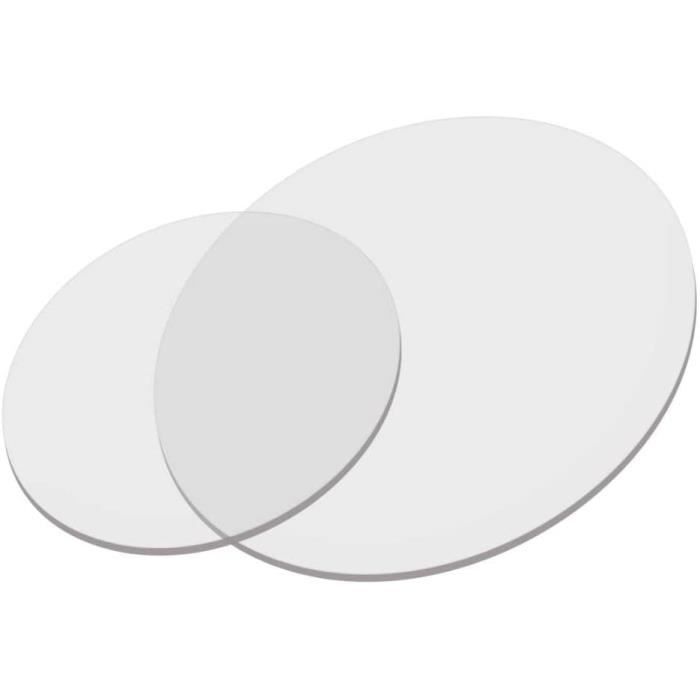 Lot de 2 plaques rondes carrées en acrylique transparent pour ...