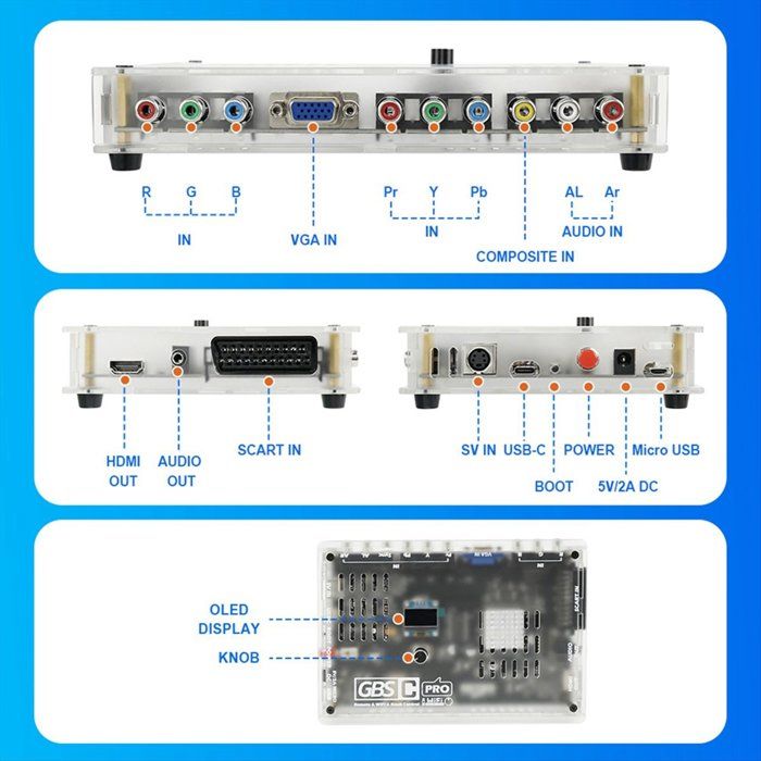 Convertisseur Vidéo GBS Control Pro pour Consoles de Jeux GBSC Remote ...