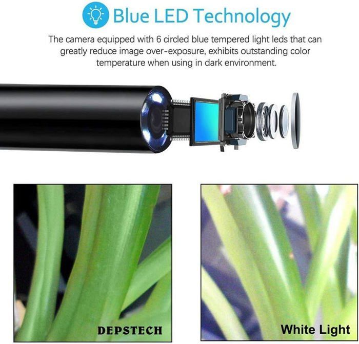 Endoscope 5.5mm 3 en 1 USB/Type-C 1200p Caméra d'inspection HD ...