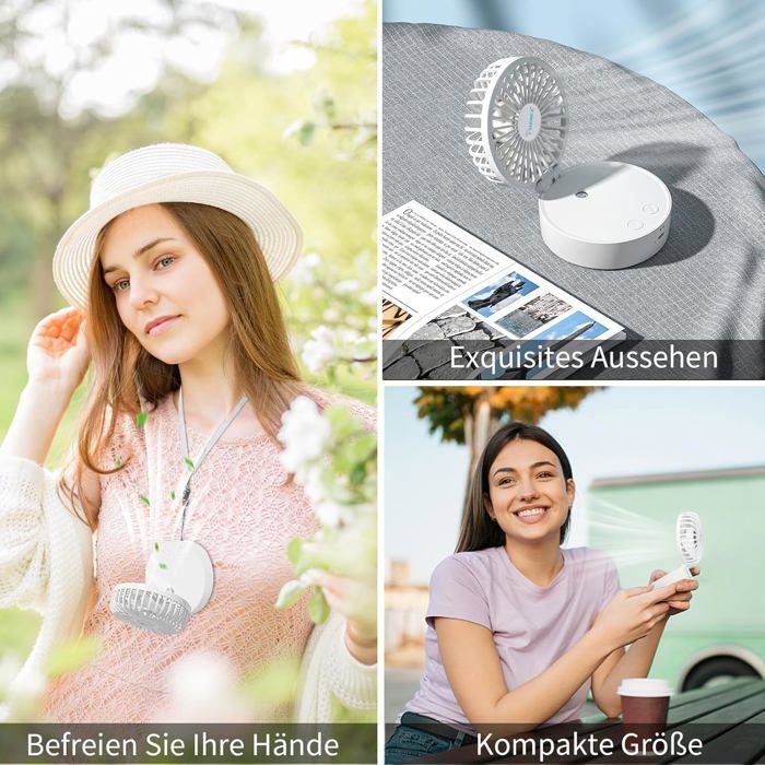 Mini Portable Fan with Cooling Mist USB Rechargeable 5 Speeds Small ...