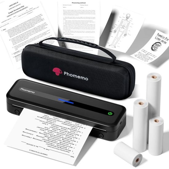 Phomemo Imprimante Thermique A4, M832 Imprimante Portable Sans Encre Compatible avec iOS et ...