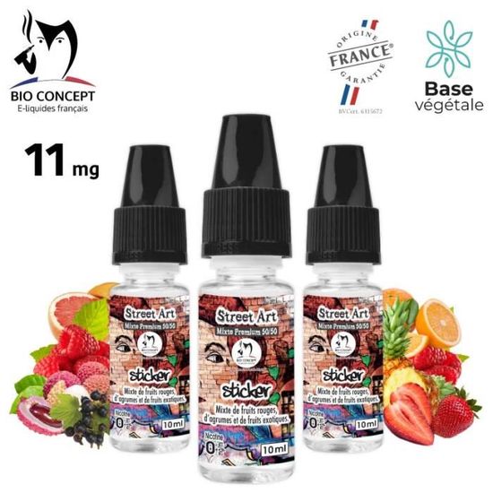 3 E-liquides Street Art - Sticker BioConcept - 11mg - 50-50 - 10ml ...