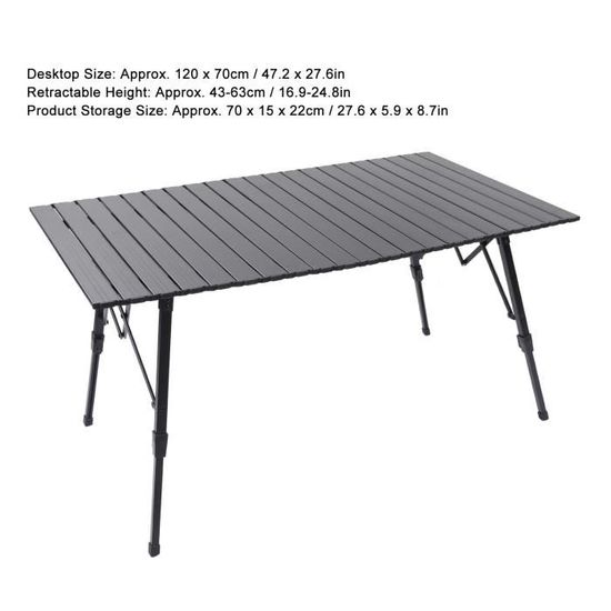 ESTINK Table pliante en aluminium - pliable - Dimensions : 120*70CM Bon qualité - Cdiscount Sport