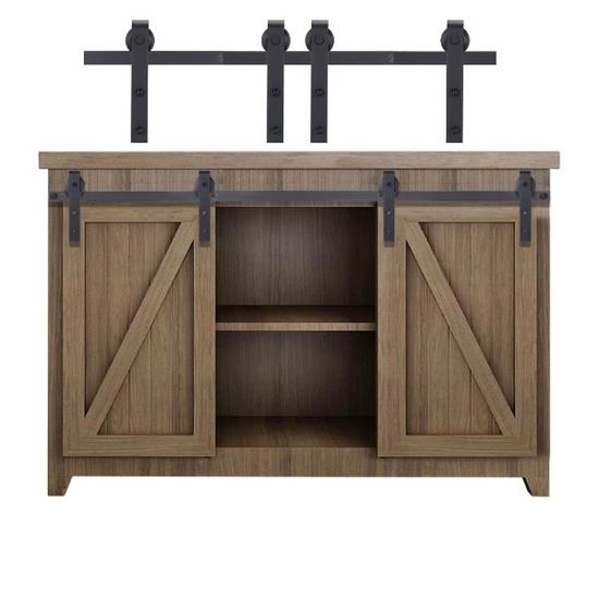 1.4m Rail de suspension pour armoire rail coulissant à double porte ...