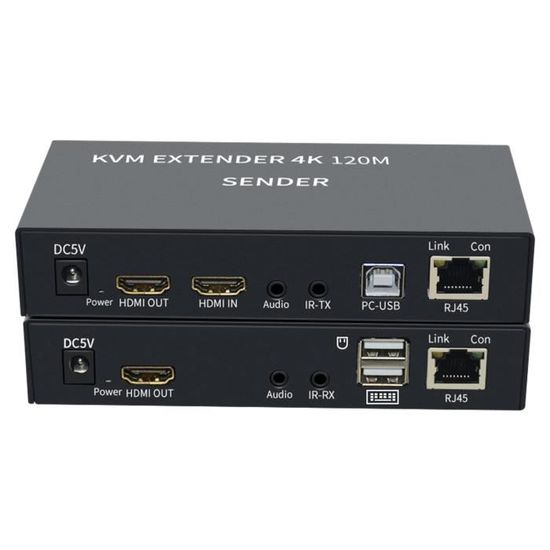 4K Hdtv 120M Kvm Extender Hdmi-Compatible Usb-A Clavier Mouse 3.5Mm Aux ...