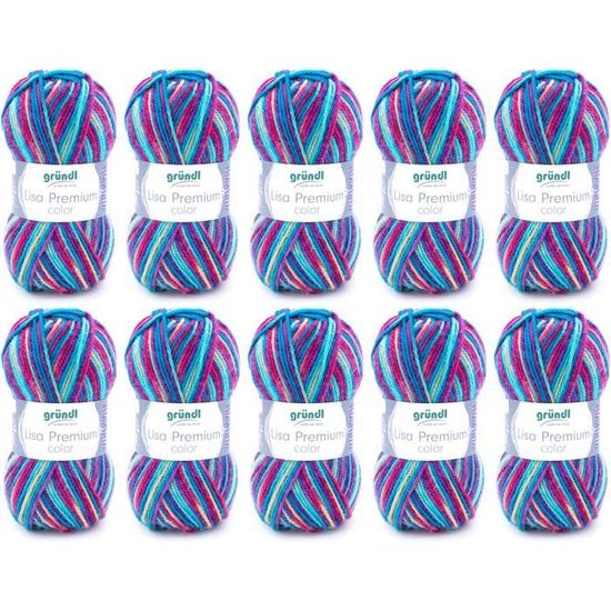 Gründl Lisa Premium Color Fil à Tricoter et Crochet avec caractère ...