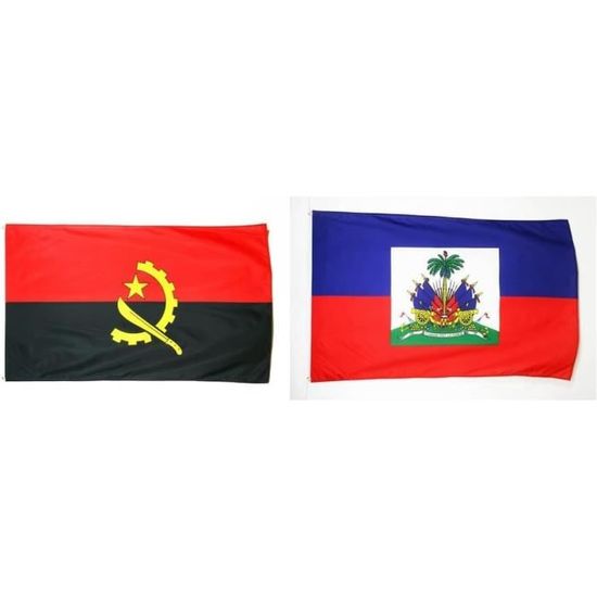 Drapeau Angola - 150X90 Cm - Drapeau Angolais 100% Polyester Avec Oeillets Métalliques Intégrés ...