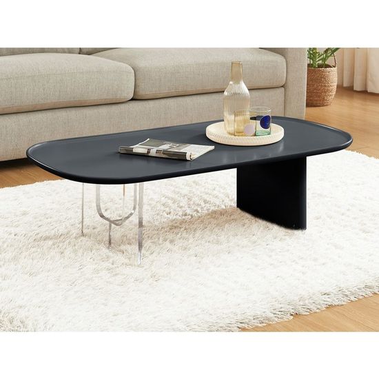 Table basse en MDF et acrylique - Noir et transparent - RASIA de Pascal ...