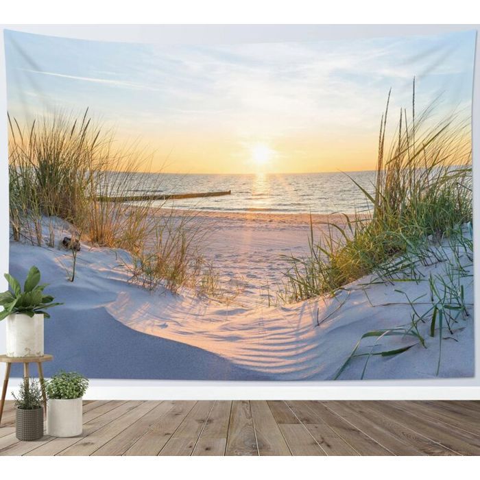 Tapisserie Murale - PZCC - Coucher de soleil sur la mer - 150 x 130 cm ...