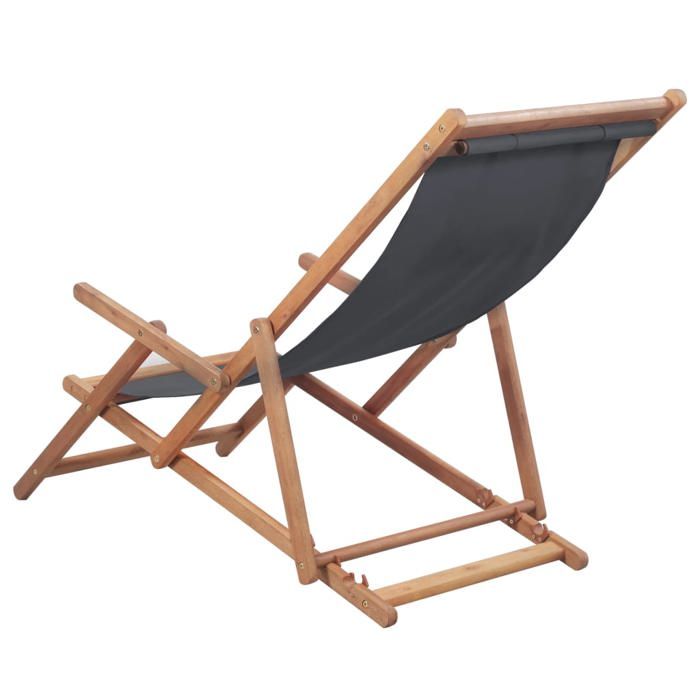 "Rebais"Chaise pliable de plage - Transat jardin - Siège avec ...