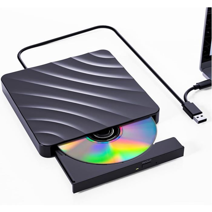 Lecteur DVD externe USB 3.0 - DEBSY - Graveur CD/DVD - USB Type-C ...