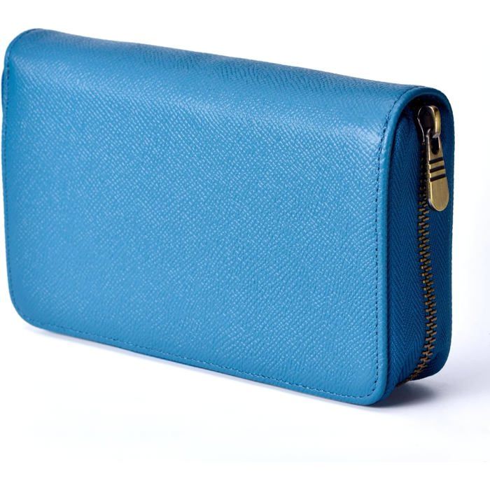 Étui à stylo en cuir KAL, organiseur zippé fait main avec 10 fentes ...