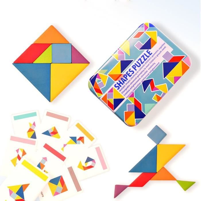 Jeu Woody Puzzle Enfant Tangram Puzzle Enfant Puzzle en Bois Tangram ...
