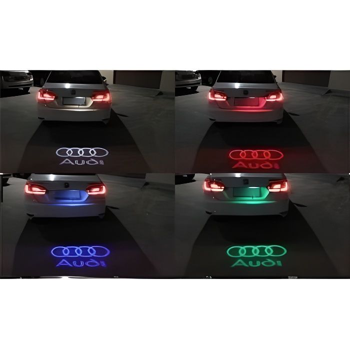 Logo coffre AUDI LED Lumière ROUGE de Courtoisie Ghost Shadow Light ...