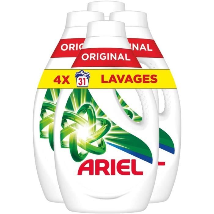 Ariel Lessive Liquide Power124 Lavages (4 x 31 Lavages)OriginalEfficace ...