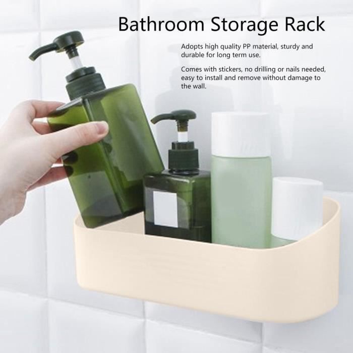 No drilling Wall Mounted Bathroom Storage Rack Toiletries Holder ...