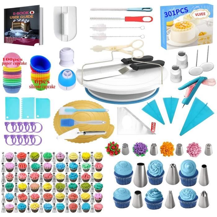 Kit De PâTisserie Plateau Tournant De GâTeau-301Pcs Outil à PâTisserie ...