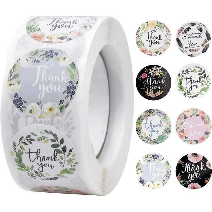 Étiquettes Adhesive Merci Autocollants Ronde Stickers pour Emballage ...