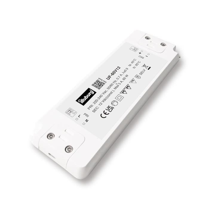 Transformateur Led 12V 60W Ultra Fin Plat Sans Scintillement Led Bloc D ...