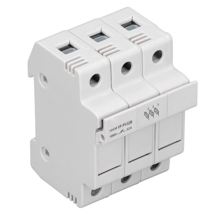 Cikonielf Porte-fusible à 3 pôles Porte-fusible 3 pôles DIN Rail ...