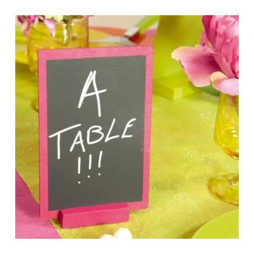 Porte-Menu de Table coloré en Ardoise et Bois (Fuchsia) - Cdiscount Maison