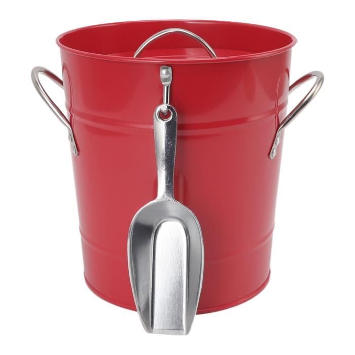 Fdit bac à glace de bar Seau à glace rond avec pelle à glace en tôle ...