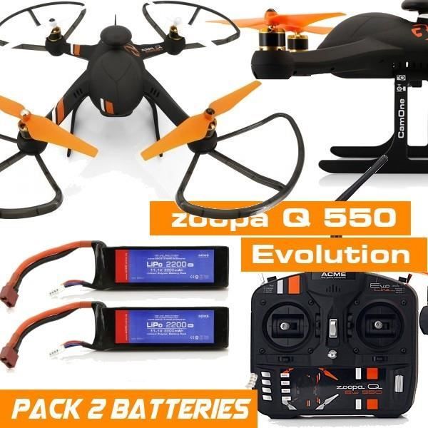 Pack Zoopa Q550 EVO avec 2 batteries - Drone électrique quadricoptère ...