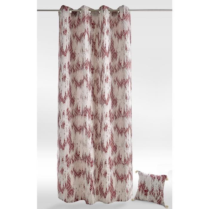 Rideau ethnique en jacquard Bordeaux 140x260 cm - Cdiscount Maison