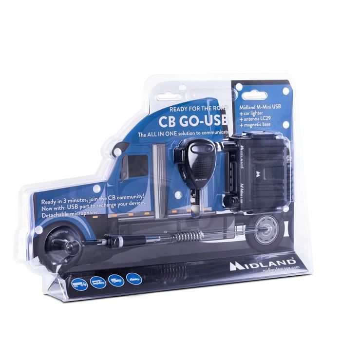 KIT MIDLAND CB GO-USB CB RADIO M-MINI USB + ANTENNE MIDLAND LC29 ...