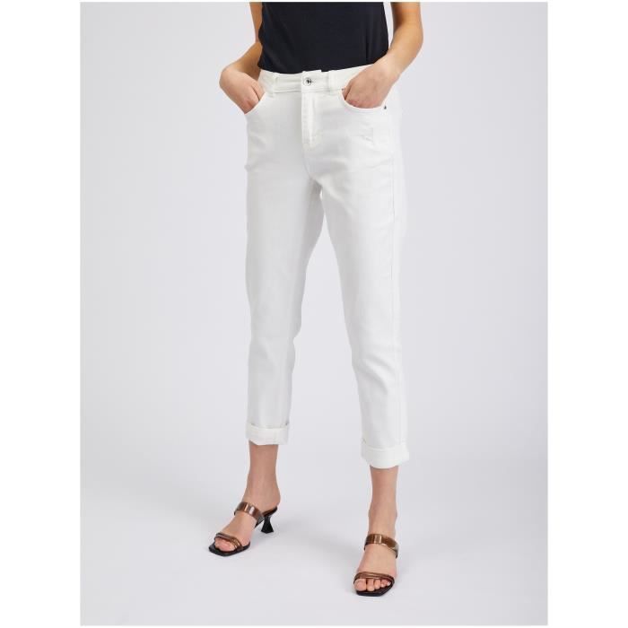 Jeans boyfriend blanc raccourci pour femme ORSAY - Blanc, L Blanc ...