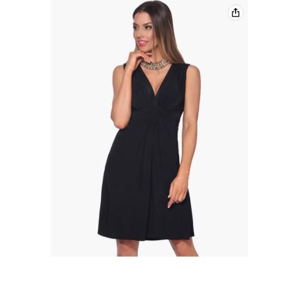 Robe Femme Courte Décolleté Chic Mariage Cocktail Fluide Chic Mode-Noir ...
