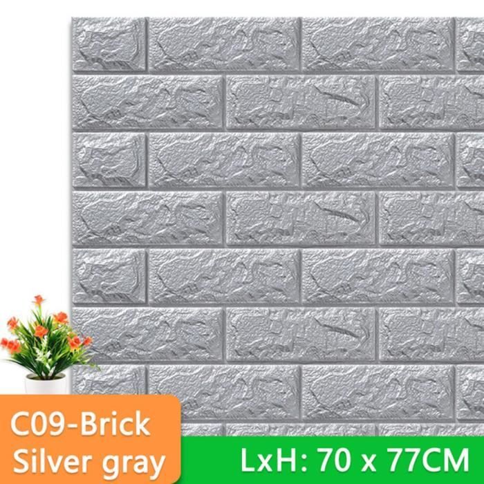 8 pcs 3D relief Sticker Autocollant Brique 3D Papier Peint 70 * 77 CM ...