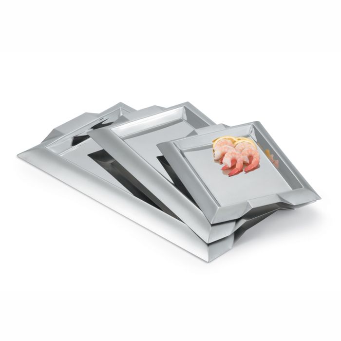 Plateau de Service Inox Rectangulaire L 30,5 à 53,3 cm - Pujadas - Gris ...