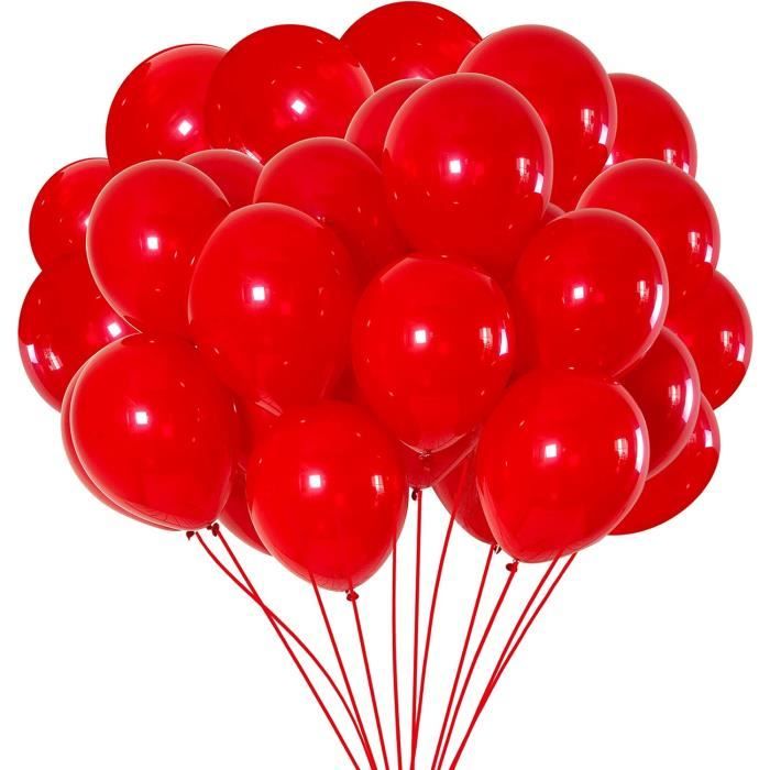 Ballon Rouge 100 Pièces 30 Cm 12 Pouces Ballons De Baudruche Rouges En ...