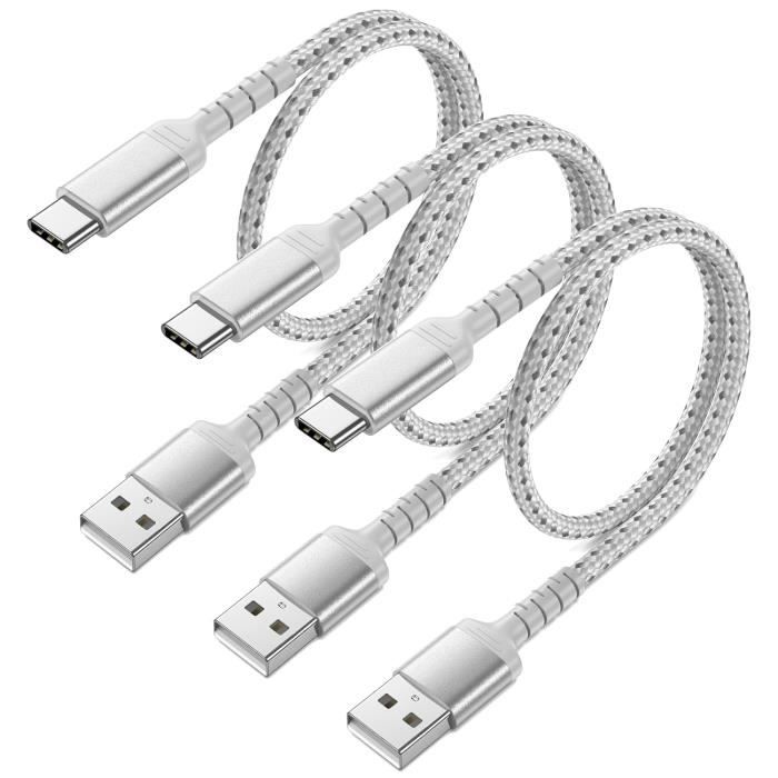 Lot De 3 Câbles Usb C Courts [0,5 M, 3 Pièces] De 50 Cm - Câble De ...