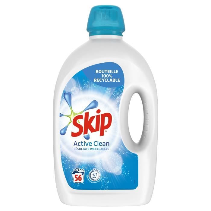 Lot de 2 - SKIP Lessive Liquide Active Clean - 112 lavages (Lot de 2x 2 ...