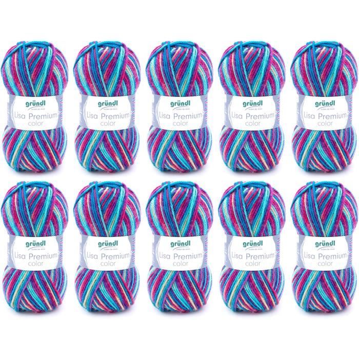 Gründl Lisa Premium Color Fil à Tricoter et Crochet avec caractère ...