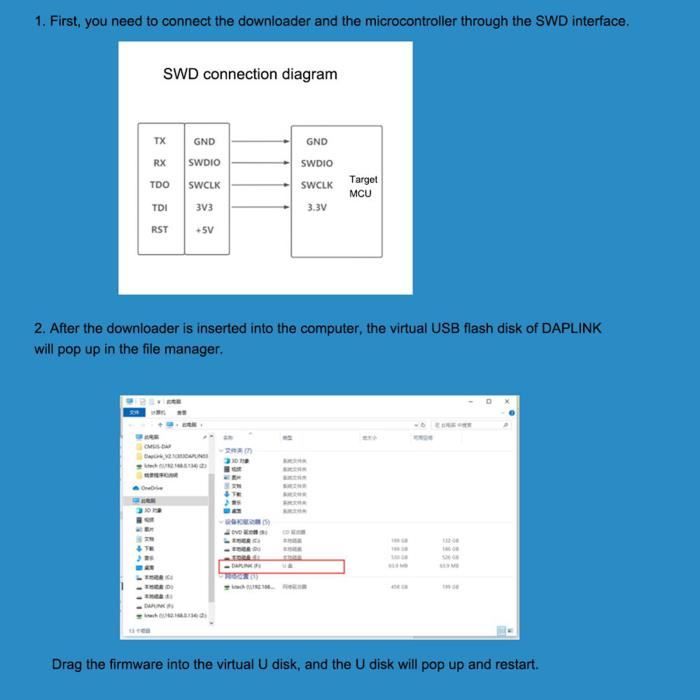 TIP-STM32 Debugger Débogueur STM32 Mini Téléchargeur de Programmation 5V USB Plug in Downloader ...