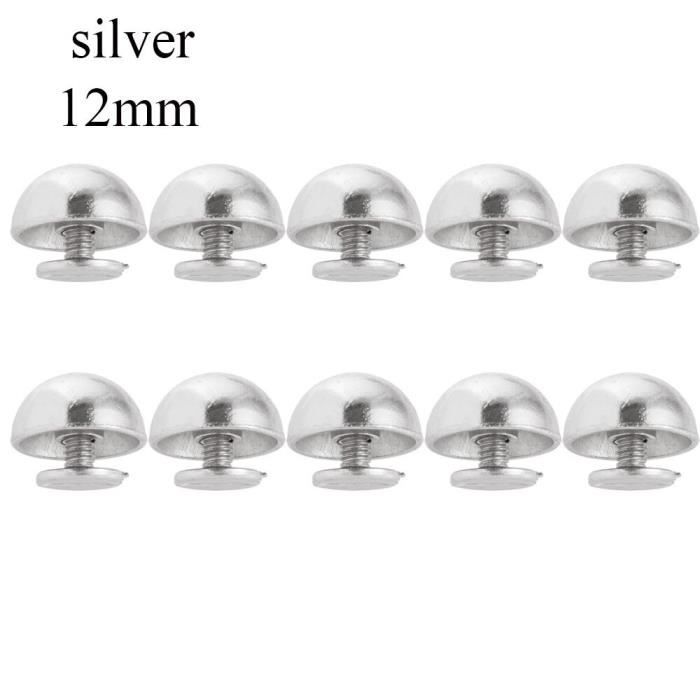 RIVET,silver-10mm--Rivets de sangle pour bricolage, vis à tête ronde ...